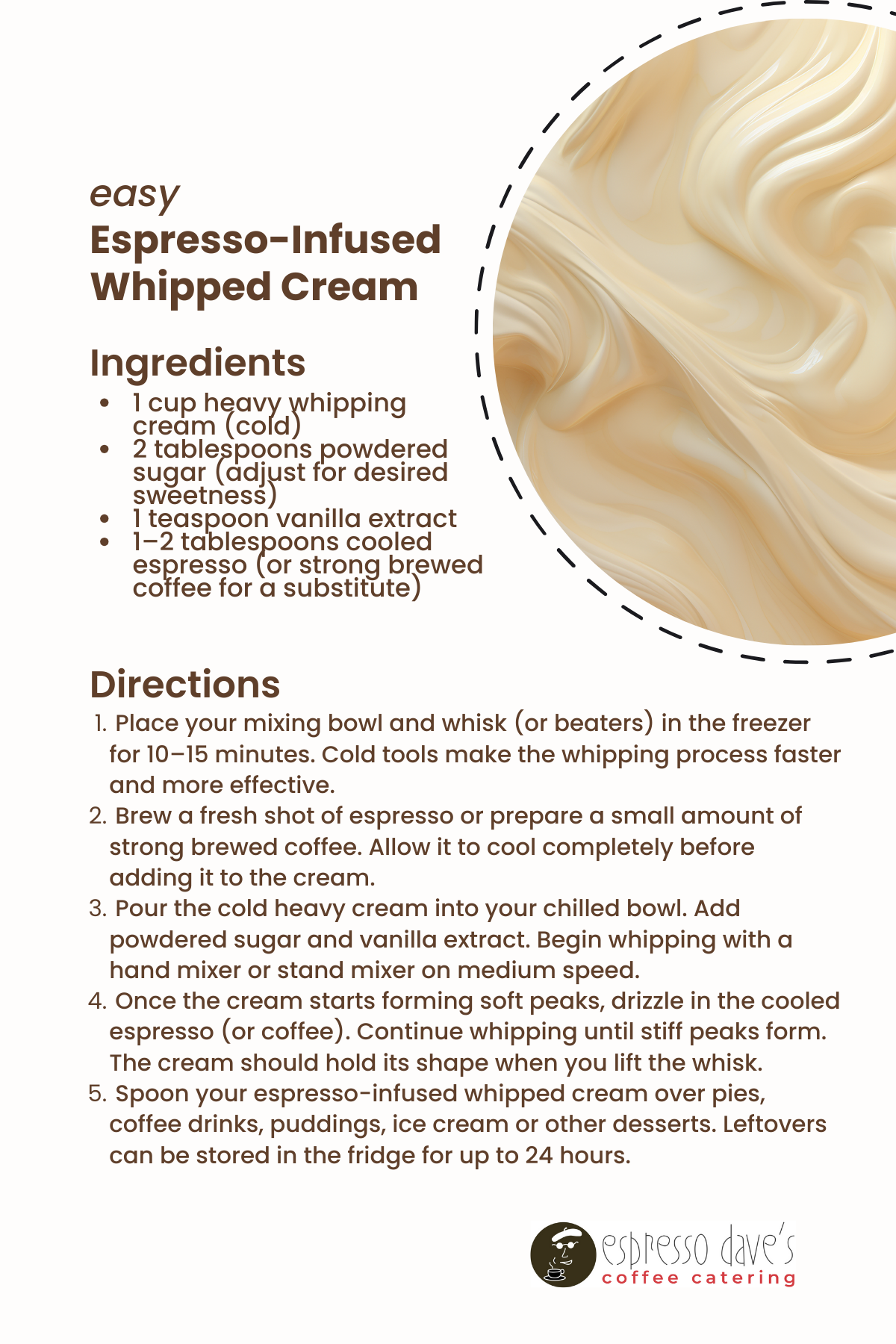 Espresso Infused Whipped Cream Recipe | Espresso Dave